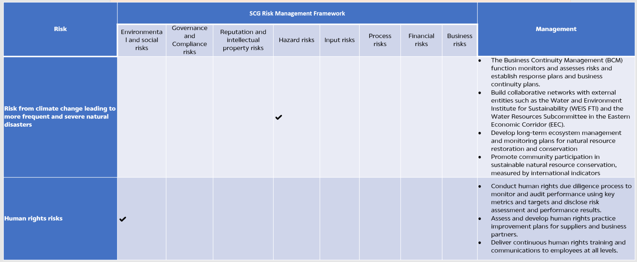 Risk Management - SCG Sustainability